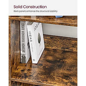 VASAGLE Bookshelf, Bookcase, 9 Cubes Storage Organizer, Industrial Open Display Shelf, for Bedroom, Office, Living Room, Metal Frame, Rustic Brown and Black ULLS112B01