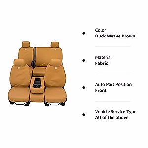 Covercraft Carhartt SeatSaver Custom Seat Covers for 2015-2018 Ford F-150 (Excludes Raptor), 1st Row Bucket Seats, SSC2485CABN (Brown)
