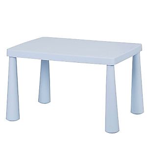 Saicool Kids' Table with 2 Chairs Set,3 Pieces Plastic Activity Table with Chair set for Toddlers, for Classroom or Home, Blue