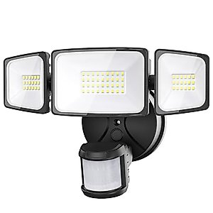 Onforu LED Security Lights Motion Outdoor, Flood Lights Outdoor Motion Sensor Light, Motion Detector Lights for Outside, 50W, 5000LM, 6500K, IP65 Waterproof, 3 Adjustable Heads
