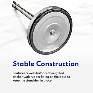 New Star Foodservice 54606 Stanchions, 36-Inch Height, 6.5-Foot Retractable Belt, Set of 2, Silver Belt