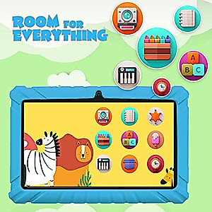 Contixo Kids Tablet V8, 7-inch HD, Ages 3-7, Toddler Tablet with Camera, Parental Control - Android 11, 16GB, WiFi, Learning Tablet for Children, 50+ Disney Storybooks Apps and Kid-Proof Case, Blue