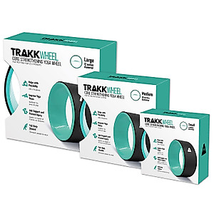 TRAKK SPORT 3in1 Foam Roller Fitness Yoga Wheel For Back Pain Relief, Stretching, Tissue Massage, & Spinal Alignment, Supports 660lbs, Set of 3, Black