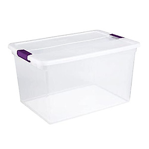 Sterilite 66 Quart (6 Pack) and 6 Quart (12 Pack) Totes, Clear Plastic Stackable Storage Containers with Latching Lids for Home Organization