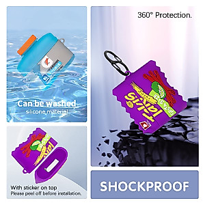 [2Pack] Cute Case for Beats Studio Buds 2021 / Beats Studio Buds Plus Case 2023, Funny 3D Cartoon Food Silicone Skin Cover for Beats Studio Buds Girl Boys Teens (Purple Potato Chips + Sport Water)