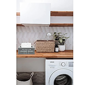 UCUDI Magnetic Dryer Sheet Dispenser Laundry Softener Sheets Holder Cover Box Farmhouse Laundry Room Wall Art Decor