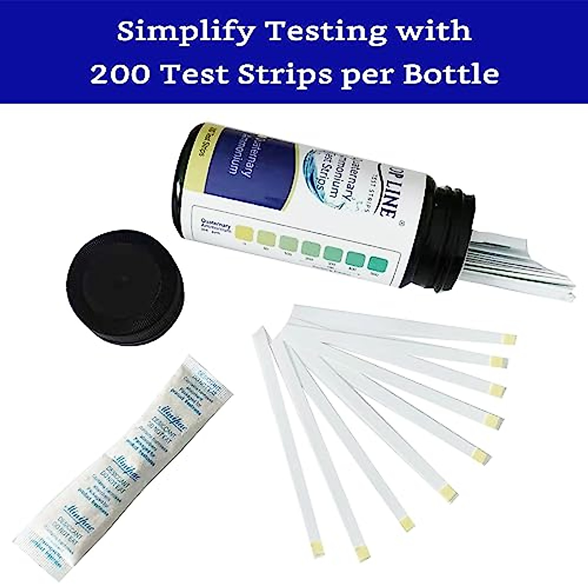 200 Strips - Quaternary Sanitizer Test Strips Food Service 0-500 ppm (QAC, Multi Quat) - Quaternary Test Strips - Quat Test Strips for Food Service - Quat Sanitizer Strips - Quaternary Ammonium Test