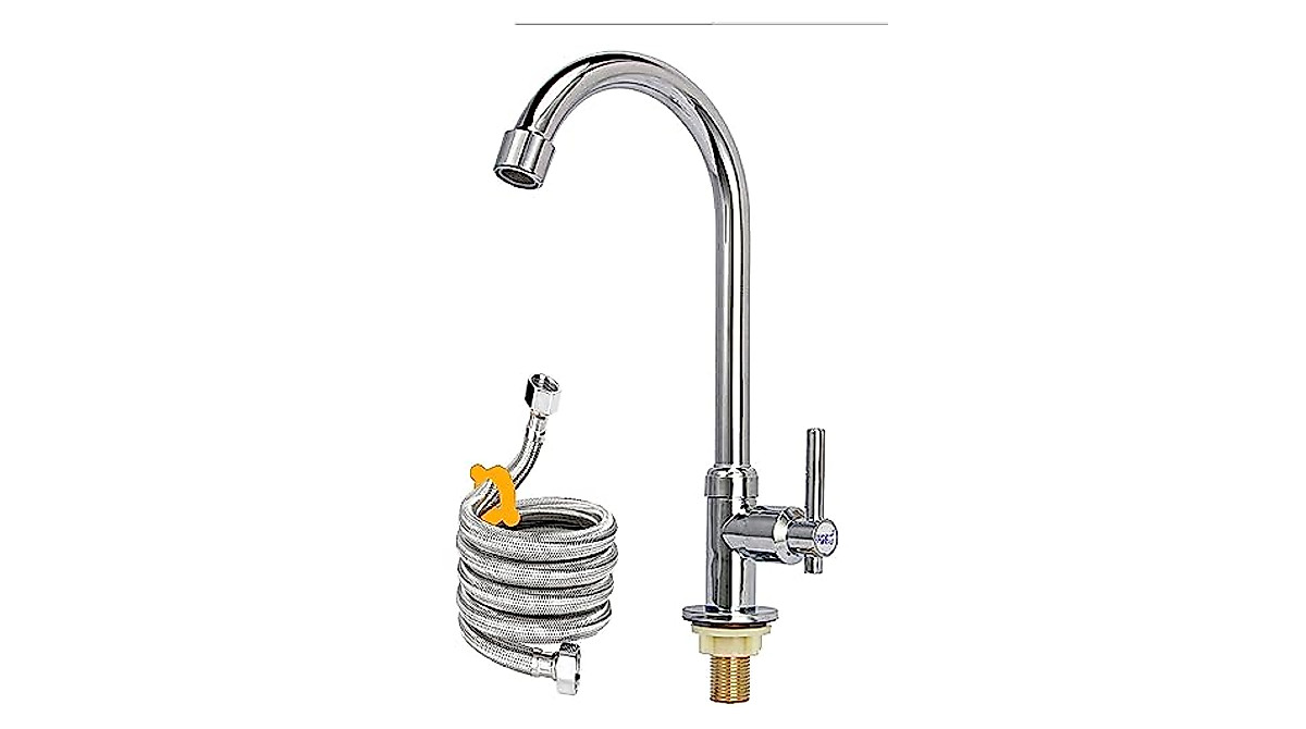 High Arc Cold Water Faucet for Kitchen & Outdoor Use