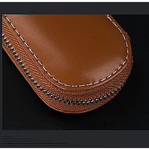 Acrecean Leather Car Key Case, Car Smart Key Chain Protector for Car Key Case Holder with Metal Hook, Car Remote Case with Zipper