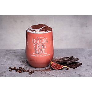 DIVERSEBEE Inspirational Thank You Gifts for Women, Best Friend, Sister, Wife, Girlfriend, Coworker, Mom, Encouragement Birthday Wine Gifts - Insulated Wine Tumbler with Lid (Coral)