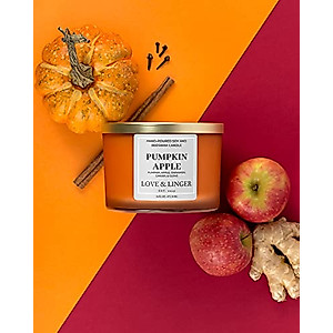 Pumpkin Apple Candle | Fall Candles | Luxury Soy & Beeswax Candles for Home | 16 oz. Large Jar 3 Wick Candle | Thanksgiving Candle | Fall Scented Candle | Autumn Candles