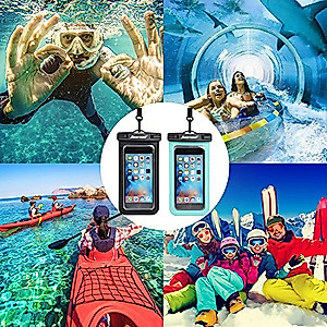 Hiearcool Waterproof Phone Pouch, Waterproof Phone Case for iPhone 14 13 12 11 Pro Max XS Plus Samsung Galaxy With Case Friendly, IPX8 Cellphone Dry Bag Beach Essentials for Cruise Travel -2 Pack-8.3"