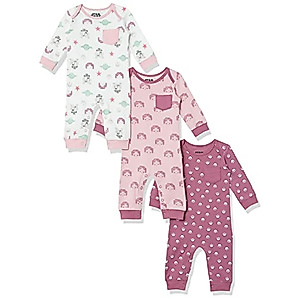 Amazon Essentials Disney | Marvel | Star Wars | Princess Baby Girls' Cotton Coveralls, Pack of 3, Star Wars Tiny Rebel, 18 Months
