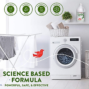 Rebel Green Laundry Detergent, Organic and Sulfate Free Hypoallergenic Laundry Soap, Unscented, 64 Load Bottle