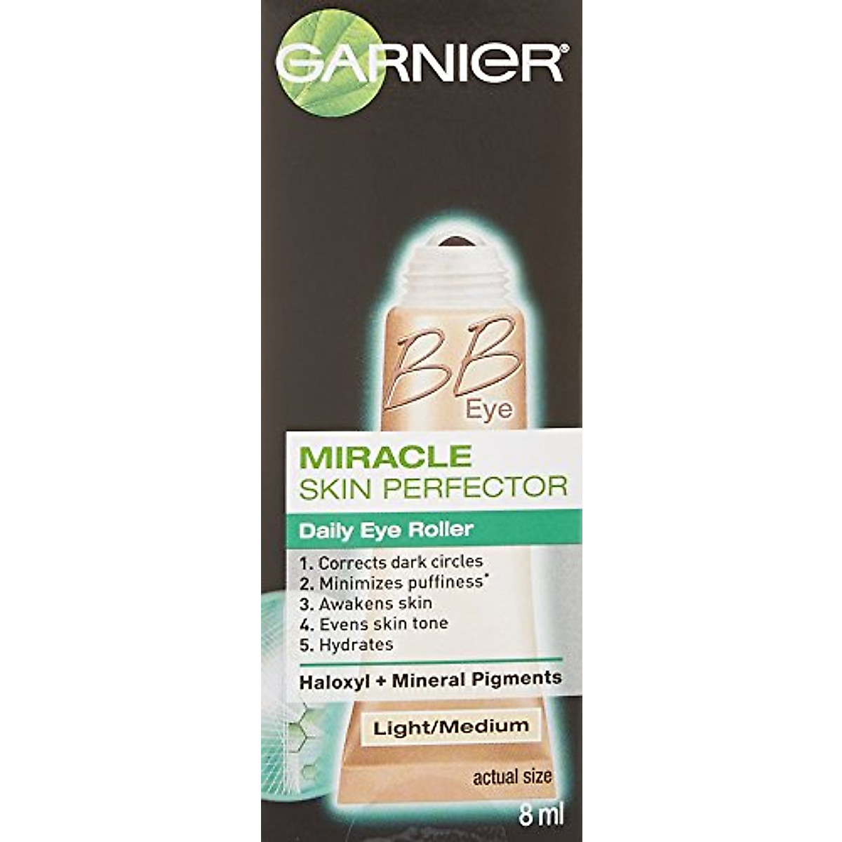 Garnier Skin BB Eye Miracle Skin Perfector Eye Roller, Light/Medium, 0.27 Fluid Ounce
