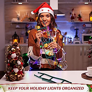 Vicenpal Christmas Lights Storage Holder, Holiday Light Storage All Purpose Light Cord Wind up Organizer for String Lights, Extension Cords, Magnet Fishing Rope (Green, 12 Pieces)