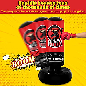 VCOLAN Larger Stable Punching Bag for Kids,67" Inflatable Kids Punching Bag for Kids Age 5-12,Free Standing Ninja Boxing Bag,Christmas Birthday Gifts for Boys Girls Practicing Karate,Taekwondo,MMA