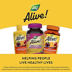 Nature's Way Alive! Women's 50+ Complete Multivitamin, Supports Healthy Heart, Brain, Bones*, B-Vitamins, Gluten Free, 130 Tablets (Packaging May Vary)