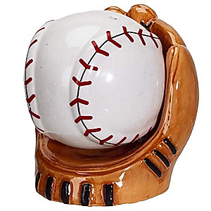 Pacific Giftware Baseball and Gloves Ceramic Salt and Pepper Shakers Set