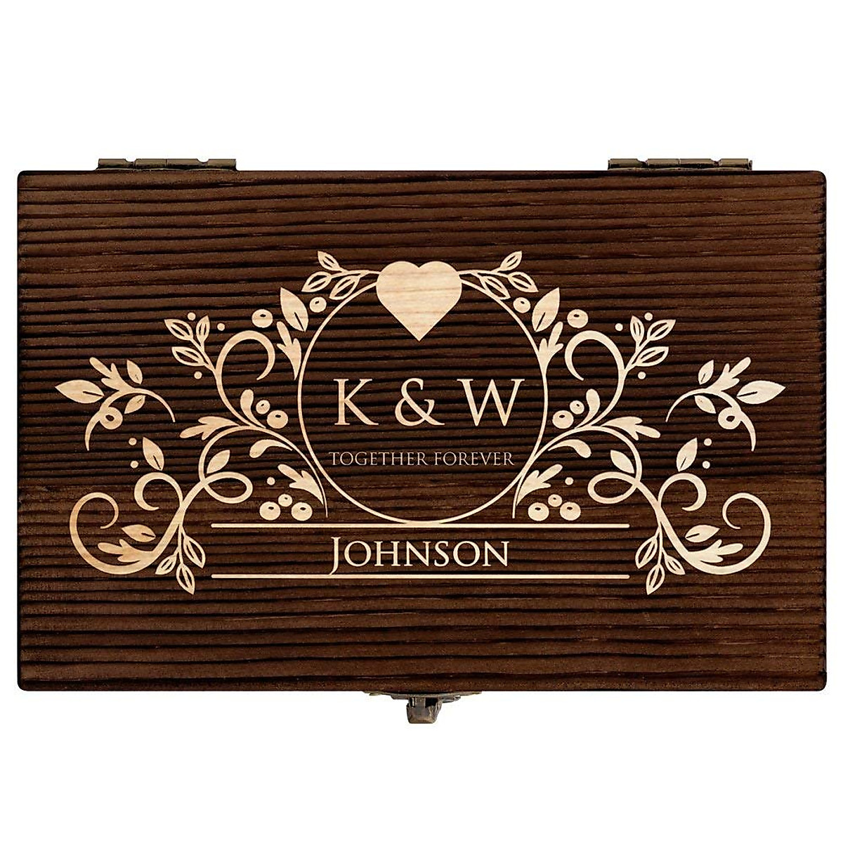 Maverton Whisky Stones Gift Set for Parents - 6 Granite Whiskey Rocks - Stainless Steel Pliers - Elegant Wooden Box with Engraving - for Wedding - for Couples - Classic