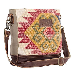 Myra Bag Sober Love Shoulder Bag Upcycled Canvas, Leather & Rug S-2217