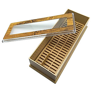 Plastic Utensil Holder With Divider and Lid Tableware Chopsticks Spoon Storage Container Home Dinnerware Storage Box, 10.43 Inch