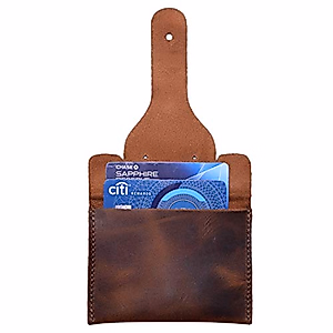 Hide & Drink, Leather Card Pouch Elephant/Coins & Folded Bills/Wallet/Cable Holder/USB/SD/Change, Handmade Includes 101 Year Warranty :: Bourbon Brown