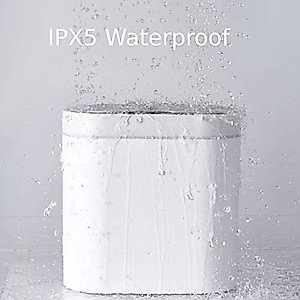 Columbia Star 2.5 Gallon Automatic Trash Can, Will Fit Any Narrow Space, Oval Shape Smart Garbage can, Perfect for Home, Bathroom, Kitchen, Office. (White)