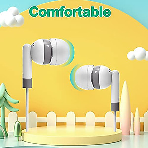 Hongzan 200 Pack Bulk Earbuds Classroom for School Kids Children Class Set Headphones for Students Wholesale Disposable Earphones (White)