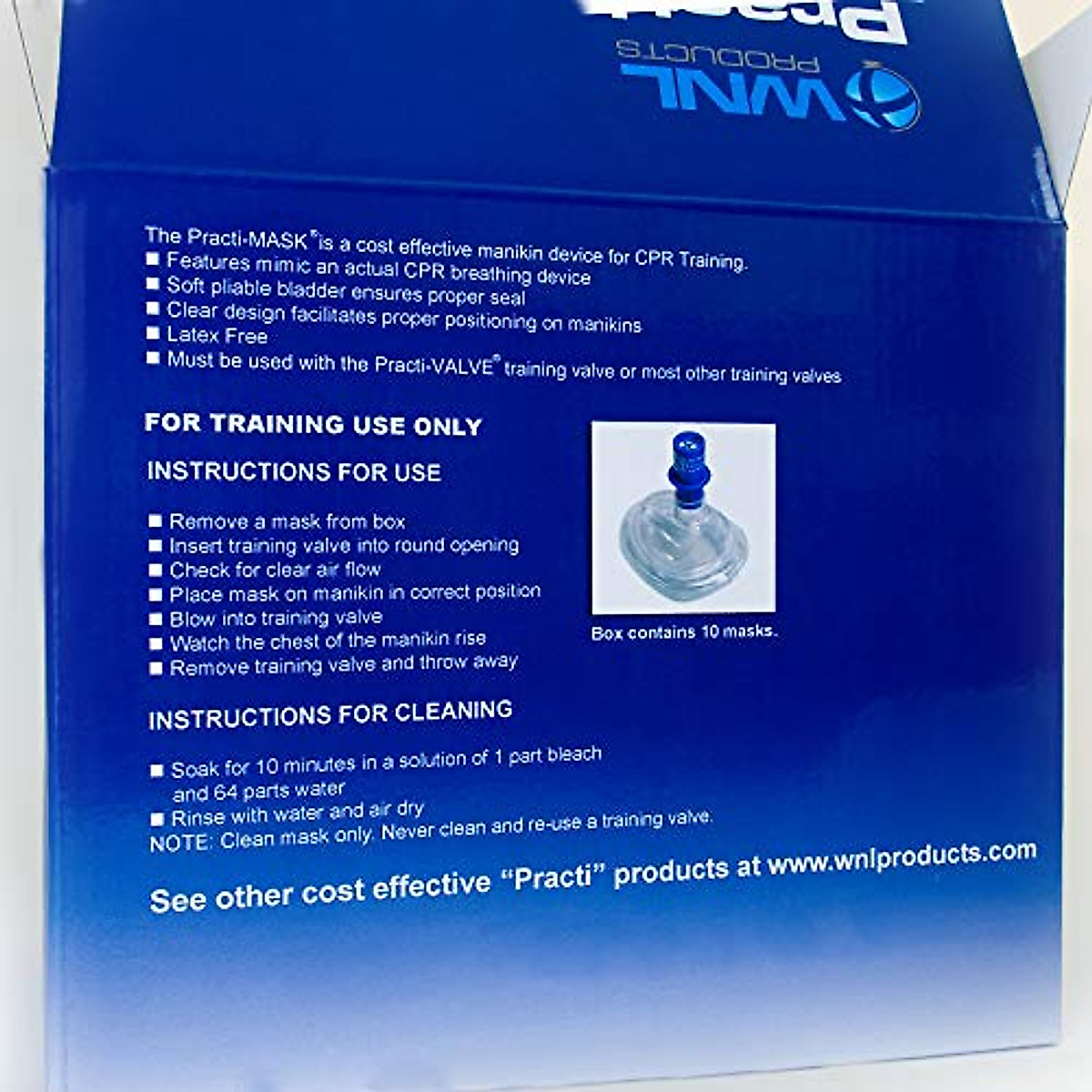 WNL Products 5000TM Practi-Mask Adult/Child CPR Training Mask Includes 10 Training Masks (10 Pack - Adult & Child)