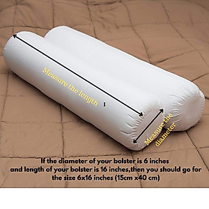 Bolster removable cover cotton (Beige, 6" x 16" (15cm x 40 cm))