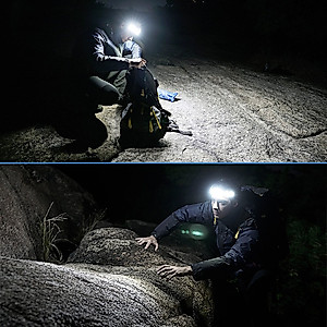 hurkins Orbit, 180˚ Wide Angle 1000 Lumens Rechargeable Waterproof LED Headlamp. Great for Camping, Hunting, Runners, Hiking, Outdoors, Fishing,Industrial Purpose. (Black)