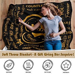 Amonee-YL 1 Year Wedding Anniversary Blanket 50"X60", 1 Year Anniversary Romantic Gifts for Him/Her, 1st Anniversary Wedding Gifts for Husband/Wife, Wedding Gifts for Couples One Year Anniversary