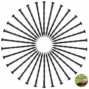 Plastic Edging Stakes 30 PCS 8-inch Spiral Plastic Landscape Edging Anchoring Spikes Garden Stakes,Plastic Stakes for Ground,Turf,Tent,Weed Barriers, Garden Border,Paver Edging,Edging for Landscaping