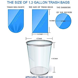 Small Trash Bag, 1.2 Gallon Garbage Bags Bathroom Trash can Liners for Bedroom Home Kitchen 80 Counts,Auto shrink, White