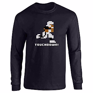 Pop Threads Tecmo Bo 8-Bit Retro Video Game Gamer Football Long Sleeve Tee T-Shirt Black M