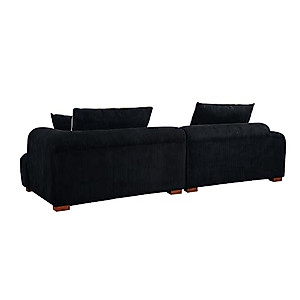 104" 4 Seaters Cloud Modular Corduroy Upholstery Sectional Sofa Couch,Modern Living Room Upholstered Furniture Deep Seat Sofa & Couch with 4PCS Pillows and Rubber Wood Legs for Home Office Apartment