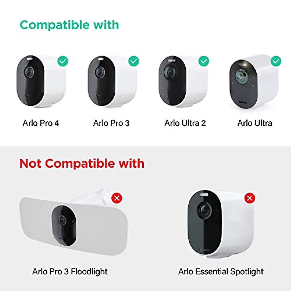 OLAIKE (2 Pack 26ft/8m Indoor Outdoor Weatherproof Magnetic Charging Cable for Arlo Pro 3/Pro 4/Ultra/Ultra 2,with Power Adapter Continuously Charging,NOT Compatible with Arlo Pro 3 Floodlight,Black