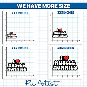 I Love Muscle Mommies Stickers Funny Quote For Mom Vinyl Die Cut Sticker for Car Laptop Phone Water Bottle Guitar Helmet Gift Idea Merchandise Decor Decal Stuff