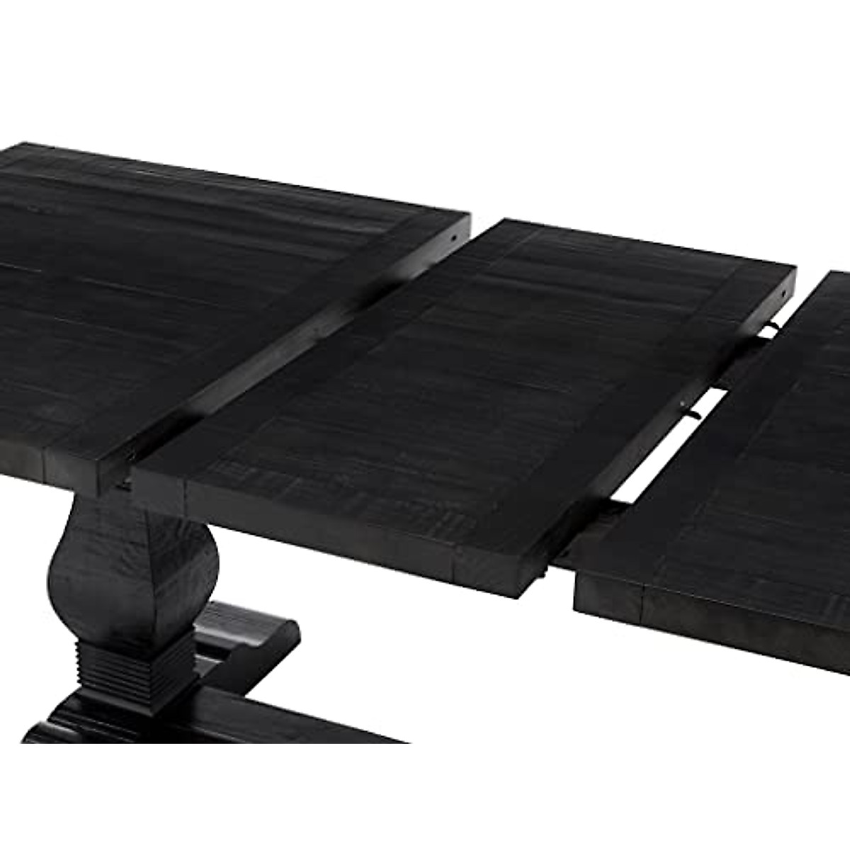 Martin Svensson Home Napa Solid Wood Black Trestle Extendable Leaf Dining Table