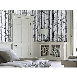 HOYOYO 17.8 x 118 Inches Self-Adhesive Shelf Liner, Self-Adhesive Shelf Liner Dresser Drawer Paper Wall Sticket Home Decoration, Black Tree