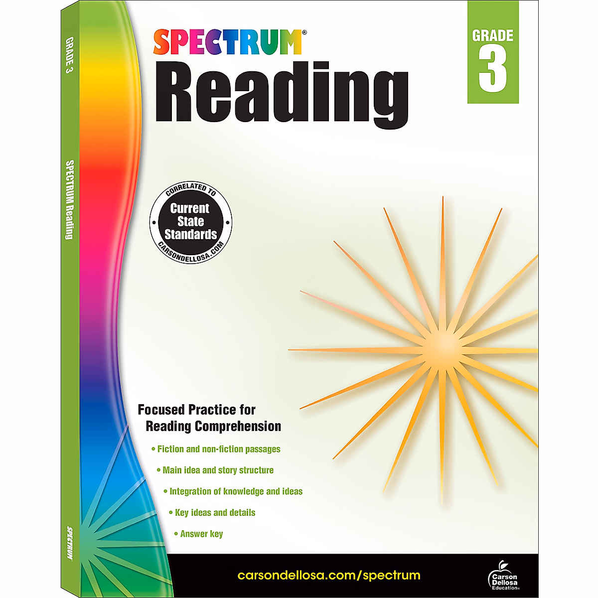 Spectrum Reading Comprehension Grade 3 Workbook, Ages 8 to 9, Third Grade Reading Comprehension Workbook, Fiction and Nonfiction Passages, Identifying Story Structure and Main Ideas - 160 Pages