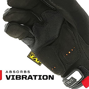 Mechanix Wear: M-Pact Work Gloves with Secure Fit, Work Gloves with Impact Protection and Vibration Absorption, Safety Gloves for Men (Black/Grey, Large)