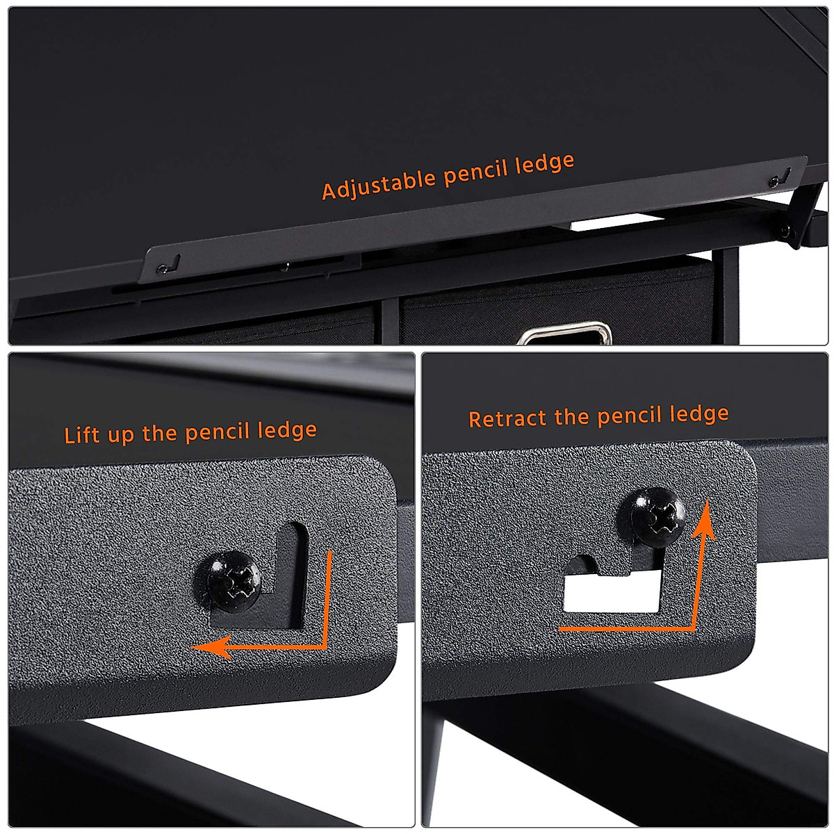 Yaheetech Art Craft Table Drawing Table Height Adjustable Drafting Desk Work Station with Tiltable Tabletop w/Stool and 2 Storage Drawers for Reading, Writing,Studying