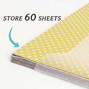 Caydo 50 Pieces Scrapbook Paper Storage Organizer with 120 Pieces Sticky Index Tabs Scrapbook Paper Storage Bags for Holding 12 x 12 Inch Scrapbook Paper, Paper Files, Vinyl Paper and Cardstock