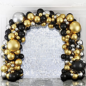 IMOOA Wall Backdrop - 24 Pcs Square Sequin Wall Panels Shimmer Backdrop, Wall Decor for Valentine's Decorations, Birthday, Wedding & Bachelorette Party (Silver)