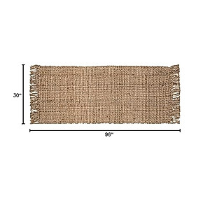 THE BEER VALLEY Hand Woven Jute Runner Rug, 2.5'x8' - Natural, Reversible Farmhouse Rugs for Hallway, Kitchen, Living Room - 30x96 Inches