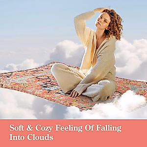 Lahome 5x7 Boho Living Room Rug Colorful Bedroom Rug, Large Bohemian Nursery Rug, Hot Pink Non-Slip Machine Washable Soft Playroom Mat Indoor Floor Accent Carpet for Dining Table Mud Room