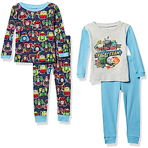 Thomas & Friends boys Toddler Baby 4-piece Long Sleeve Pajama Set, Blue, 12 Months US
