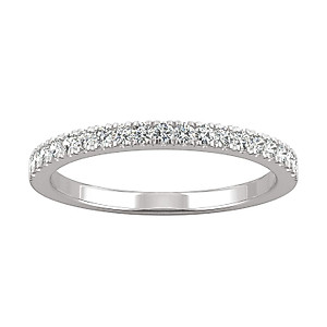 14K White Gold 1.5mm Round Moissanite Wedding Band-size 7 0.29cttw DEW by Charles & Colvard